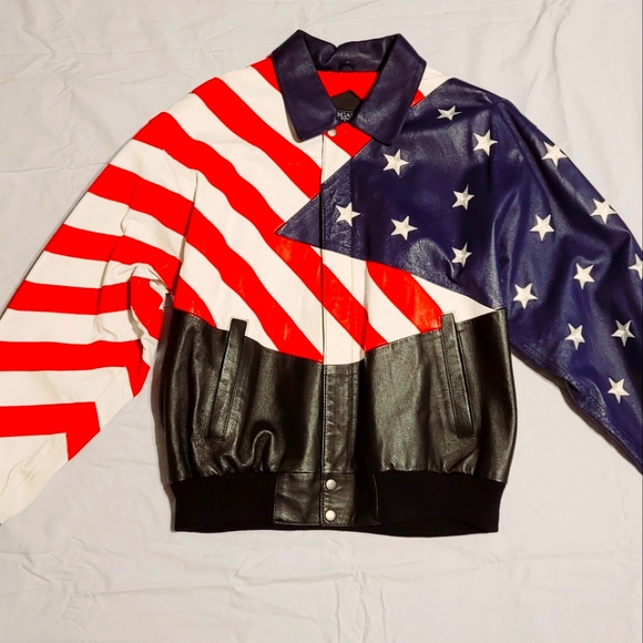 Duncan Row | Jackets & Coats | Vintage Duncan Row Stars Stipes Leather ...